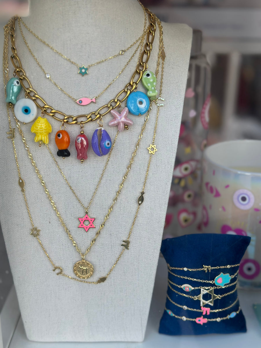 Maghen David necklace color – KBJewels555